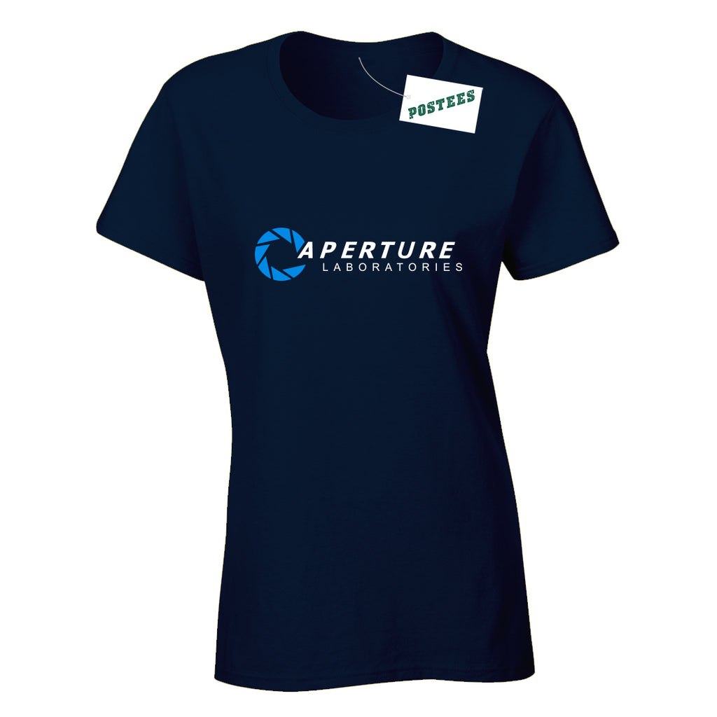 Portal Inspired Aperture Laboratories Ladies Fitted T-Shirt | Postees