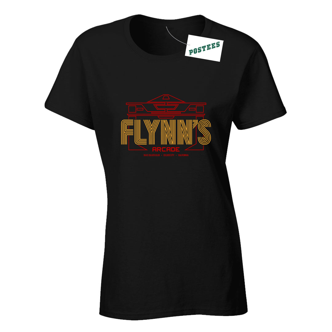 Tron Inspired Flynn's Arcade Ladies Fitted T-Shirt | Postees